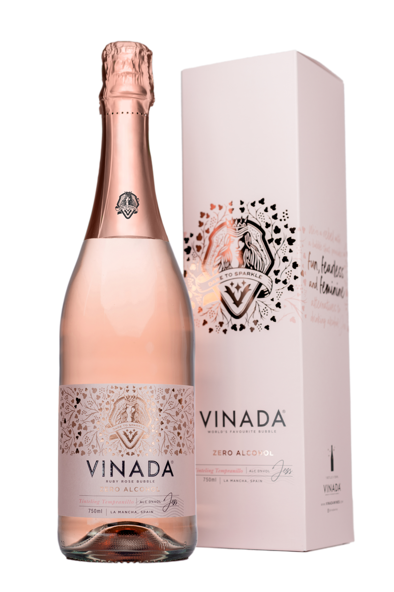 VINADA® - TINTELING TEMPRANILLO ROSÉ (0%) 750 ML GIFTSET – VINADA® US